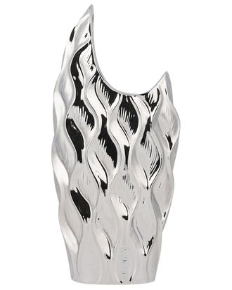 Beliani Raffinierte Vase mit Eleganz silbern Haluza
