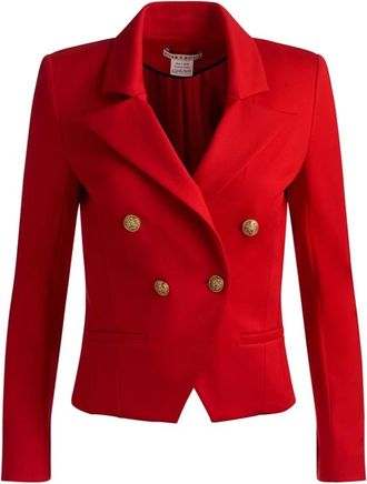Alice & Olivia Femme, Vestes, Rouge, Taille: 36 FR Sable Veste Cropped Crois&eacute;e