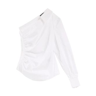 Karl Lagerfeld Eine Schulter Popeline Bluse - - Blouses & Shirts - Damen - Wei&szlig; - M
