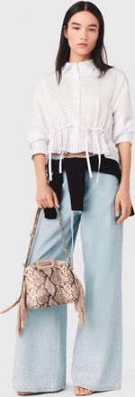 Maje Hemd Aus Baumwolle Mit Strass - Wei&szlig; - Maje