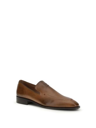 Miu Miu Womens Leather Loafers Cognac Calf