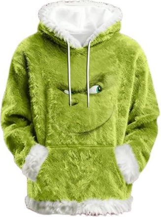 Generic Le Grinch Sweat A Capuche Femme Noel Pilou The Vêtements Adulte Hiver Sweatshirts Pyjama Femmes Noël Moche 2025 Plaid Vetement Costume Oversize Pulls 