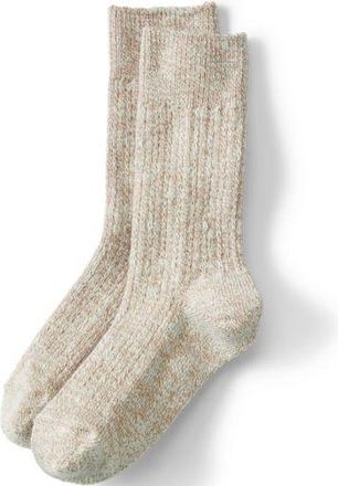 Lands End Crew-Socken, Damen, Größe:L-XL regular, Braun, Elasthan/Baumwoll-Mischung/Polyester-Mischung, by Lands End
