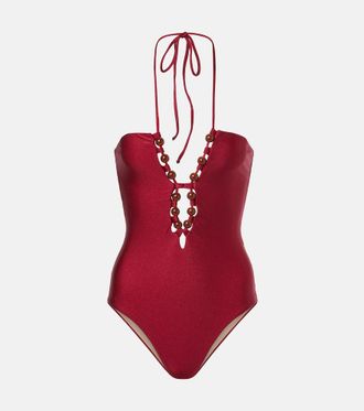 Adriana Degreas Verzierter Neckholder-Badeanzug