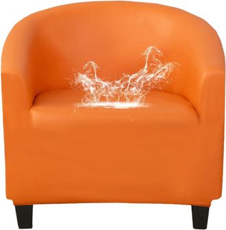 Generic Hoch Elastischer Leder-Sesselbezug, Ölfest Wasserfeste Clubsessel-Schonbezüge mit Elastischem Boden, rutschfest Bezug für Wannensessel für Wohnzimmer 