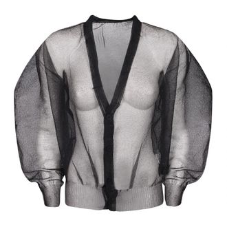Issey Miyake Transparent Nylon Cardigan - - Knitwear - Damen - Schwarzk - M