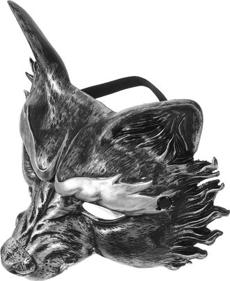 Holibanna Fuchs Halbgesichtsmaske Pu-Schaum f&uuml;r Erwachsene Realistische Tierkost&uuml;m-Maske Schwarze Silberne Umrandung f&uuml;r Maskerade Halloween-Party und Karneval