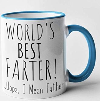Generic Tasse, Kunststoff, Rund, Tasse, 325 ml, Zuhause, Modern, Blau, Alle Gelegenheiten, Mikrowellensicher, Recycelbar, Worlds Best Farter Oops I Mean Farth