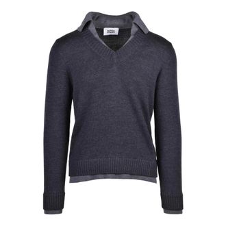 Alpha Studio Strick-Polo - - Knitwear - Herren - Grau - L