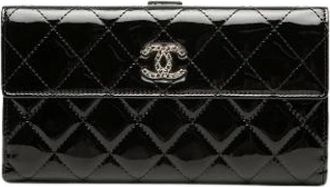 Chanel Portefeuille Pre-owned en cuir verni - Femme - Pre-owned - Noir - Taille: ONE Size