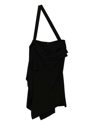 Yohji Yamamoto jupe portefeuille drapée - Noir