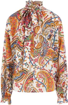 Etro Femme, Blouses et Chemises, Multicolore, Taille: 40 FR Blouse &agrave; Col Haut Volant&eacute;