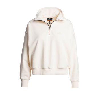 Parajumpers Sweatshirt zendaya Moonbeam In Wei&szlig; Mit Halbem Rei&szlig;verschluss