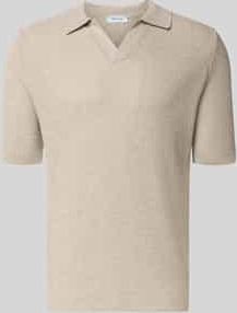 Gran Sasso Slim Fit Poloshirt mit V-Ausschnitt