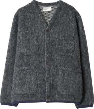 Universal Works Losso Mohair Mix Cardigan - - Knitwear - Herren - Grau - XL