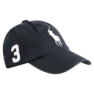 Ralph Lauren Polo Big Pony Casquette de baseball, pour homme, noire, taille unique, Noir (noir/blanc), Taille unique
