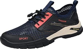 Generic Baskets l&eacute;g&egrave;res en maille respirante pour homme - Chaussures d&eacute;t&eacute; antid&eacute;rapantes - Chaussures plates &agrave; lacets - Tendance - Chaussures de trekking conf