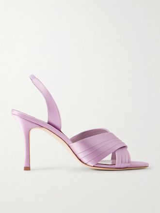 Manolo Blahnik Sandales &Agrave; Brides Arri&egrave;re En Satin Viera 90 - Violet