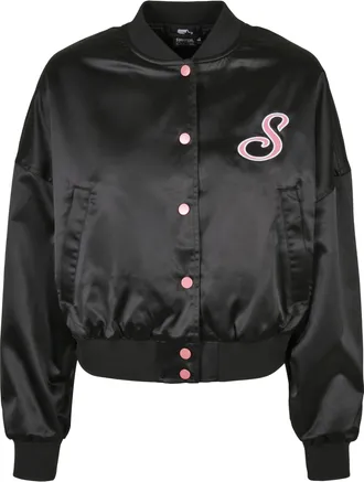 Starter Black Label Damen Ladies Starter Satin College Jacket Black, M