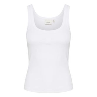 Gestuz Slim-fit Logo Top Bright White - - Tops - Damen - Wei&szlig; - 2XS