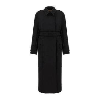 Max Mara Trau G&uuml;rtelmantel - - Coats - Damen - Schwarzk - S