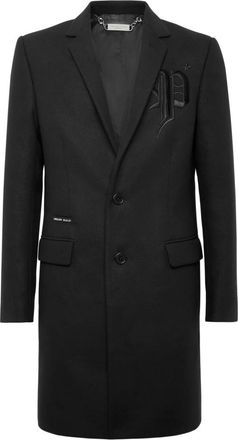 Philipp Plein Homme, Manteaux, Noir, Taille: L Coat Long Gothic P