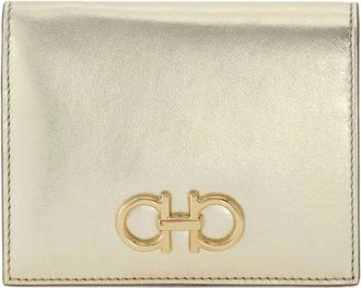 Ferragamo unisex, Accessoires, Gris, Taille: ONE Size Portefeuille compact Gancini
