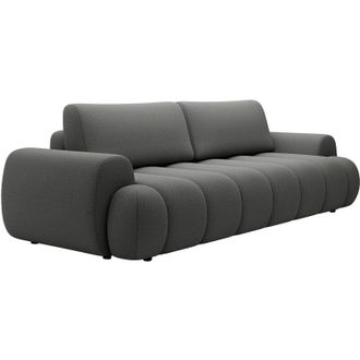 Vente-Unique Vente-unique - Canap&eacute; 4 places convertible en tissu gris fridora