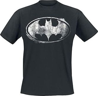 Batman Logo Ab&icirc;m&eacute; Homme T-Shirt Manches Courtes Noir L 100% Coton Regular/Coupe Standard