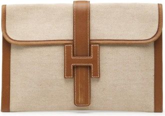 Herm&egrave;s 1976 Toile Jige 29 clutch bag - Braun