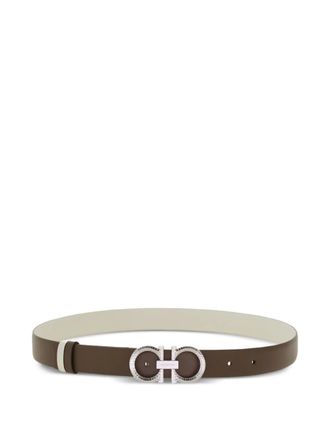 Ferragamo ceinture Gancini ajustable - Marron