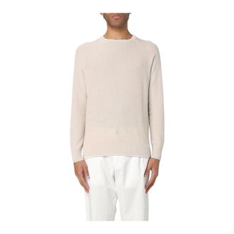 Eleventy Homme, Pulls, Beige, Taille: L Pull en maille &agrave; col rond en coton