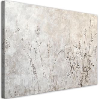 Feeby Leinwand Bilder - Graue Pflanzen im Nebel - 90x60 cm - Deko Wohnzimmer - Wandbilder Schlafzimmer - Deko Aesthetic - Wand Deko - Leinwand Gro&szlig; - Deko Z