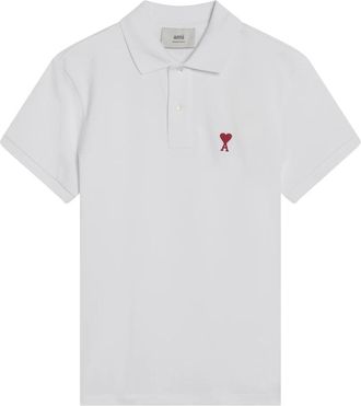 Ami Femme, Tops, Blanc, Taille: 40 FR Polo Manches Courtes