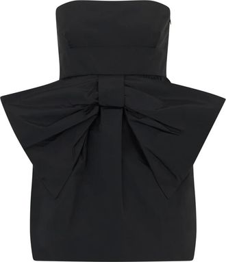 Red Valentino Femme, Blouses et Chemises, Noir, Taille: 40 FR Robe Courte avec Drapp&eacute;