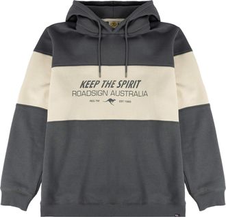 Roadsign Herren Sweatshirt Kontrast-Hoody für Sportive Looks in der kühlen Jahreszeit anthrazit/beige, 4XL