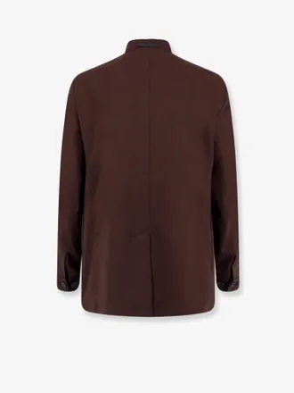 Hev&ograve; Mens Jacket Casalvecchio Brown Wool-Blend Polyester