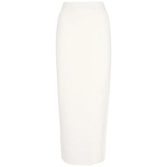 Max Mara Femme, Jupes, Blanc, Taille: 40 FR Jupe longue blanche en laine et cachemire