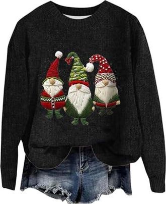 Generic Pull Femme Chic et Elegant Sweater Imprim&eacute; Leger Oversize Sweaters Hauts Moelleuse Tunique Pas Cher Tee Shirts Manche Longue pour lautomne lhiver