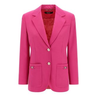 Versace Underwater Barocco Woll Boxy Blazer - - Jackets - Damen - Rosa - S