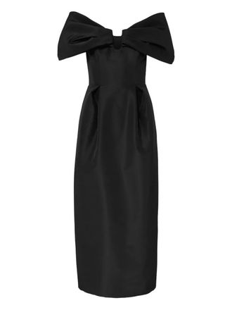 Carolina Herrera robe mi-longue à détail de noeud - Noir
