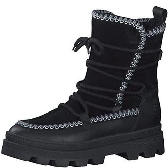Tamaris Femme Bottes, Dame Bottes dhiver,TOUCHit,Bottes dhiver,Bottes à Lacets,fourré,Chaud,Black,39 EU