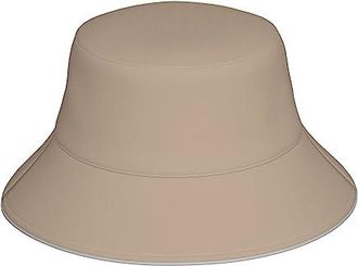 Generic Chapeau De Seau Unisexe Image Couleur Unie Marron Clair Femme Chapeau De P&ecirc;cheur Pliable Mode Bonnet Soleil, pour De P&ecirc;che, La Randonn&eacute;e, Sports, 56-5