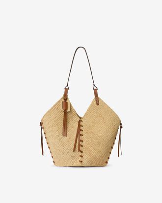 Isabel Marant Sac Tampa - Femme - Naturel Et Cognac - Taille - Isabel Marant - Collection &Eacute;t&eacute; Femme - Nouvelle Collection Capsule La Riviera