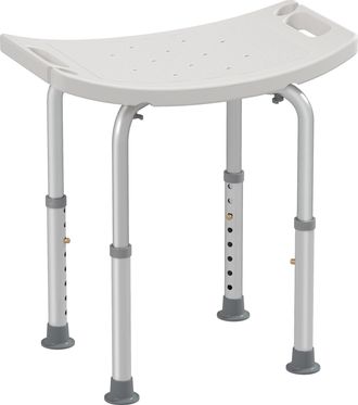 HOMCOM Duschhocker Badstuhl 8 Positionen h&ouml;henverstellbar mit Gummistopfen