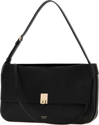 Ferragamo Nero Calfskin Leather Shoulder Bag - Black