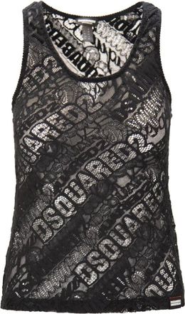 Dsquared2 Femme, Tops, Noir, Taille: 40 FR Débardeur à col rond