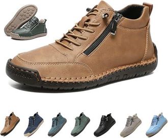 Generic Chaussures orthop&eacute;diques confortables en cuir faites &agrave; la main pour femme - L&eacute;g&egrave;res et antid&eacute;rapantes - Fermeture &eacute;clair lat&eacute;rale, marron, 37.5 EU