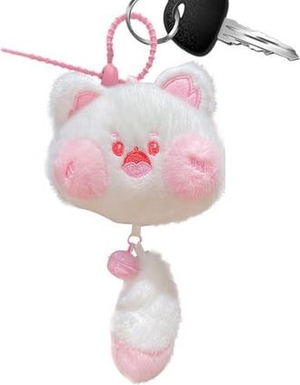 Generico Porte-cl&eacute;s mignon de chat, porte-cl&eacute;s de chat, porte-cl&eacute;s en peluche synth&eacute;tique, porte-cl&eacute;s de chat avec pendentif animal de dessin anim&eacute;, porte-cl&eacute;s