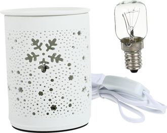 Lurrose Veemoon Elegante Elektrische Duftlampe mit Rundem Muster Aromatherapie Duftöl Lampe Stilvolle Raumdekoration und Nachtlicht Geeignet für Ätherische Öl